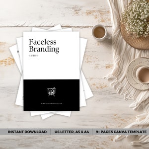 Faceless Branding Guide Template, Brand Style Guide, Small Business ...