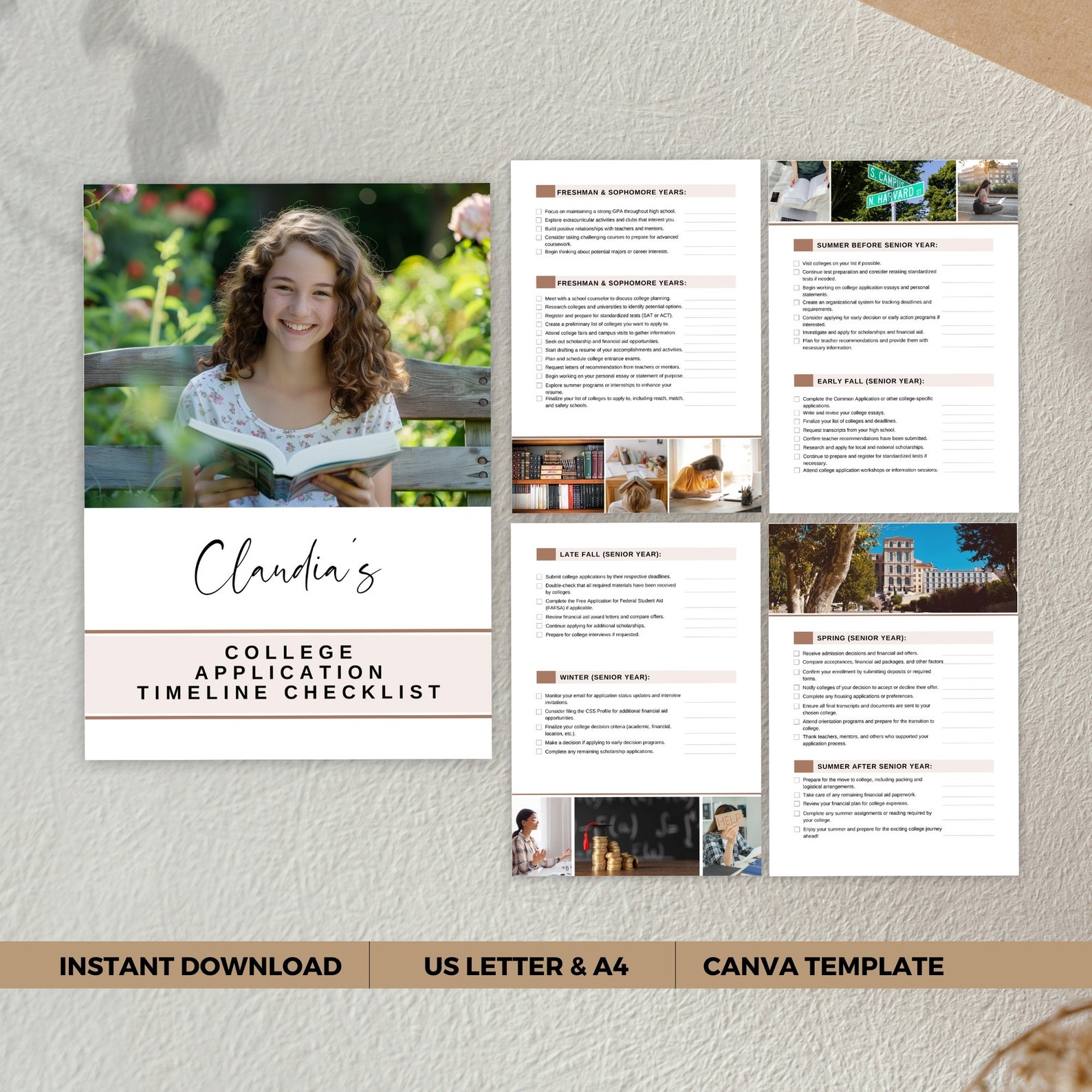 College Application Timeline Checklist Template, Teen Visual ...