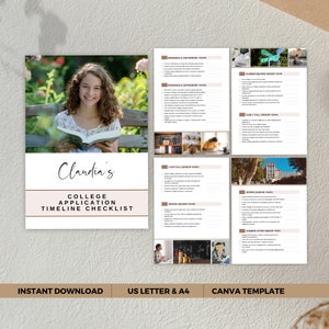 College Application Timeline Checklist Template, Teen Visual ...