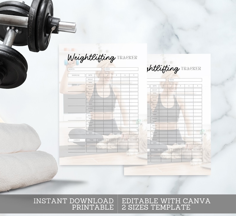 Weightlifting Tracker Template, Women's Fitness Journal, Training Log ...
