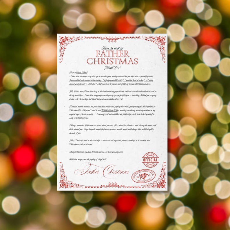 Editable Father Christmas Letter Template - Etsy