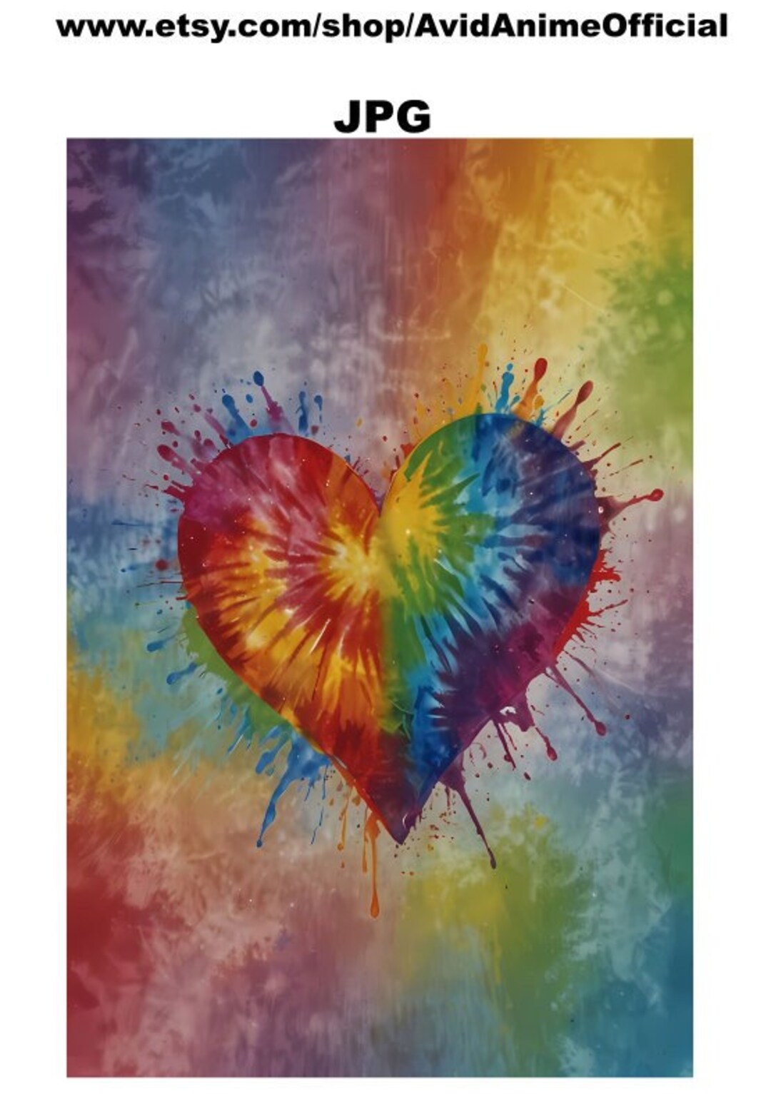 Rainbow Watercolor Heart - 3D Illustration - Wallpaper, Printable ...