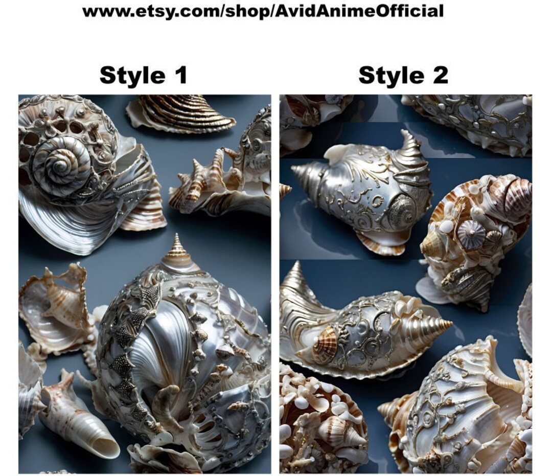 Seashells Pattern Realistic - Seamless, Background, Digital Image ...