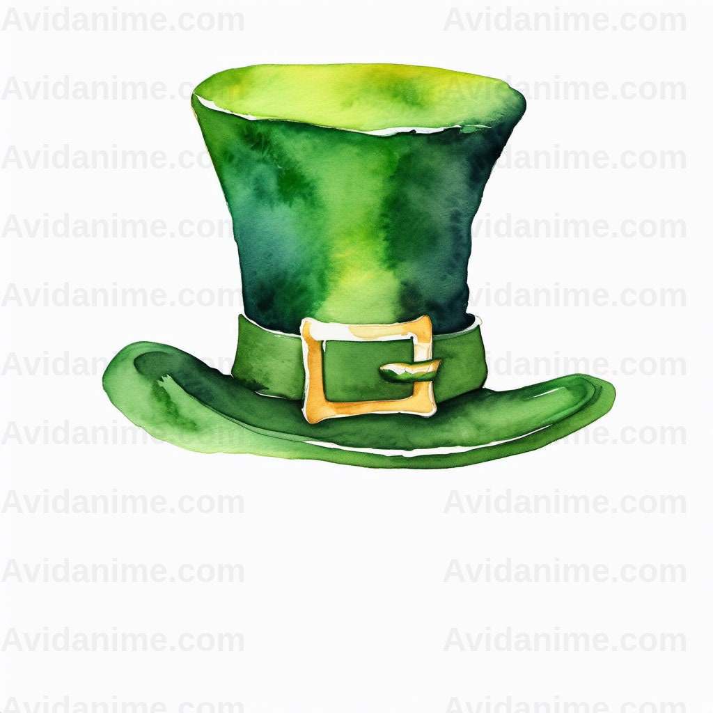 5 St. Patrick's Day Leprechaun Hat Pack - Classic Watercolor - HD ...