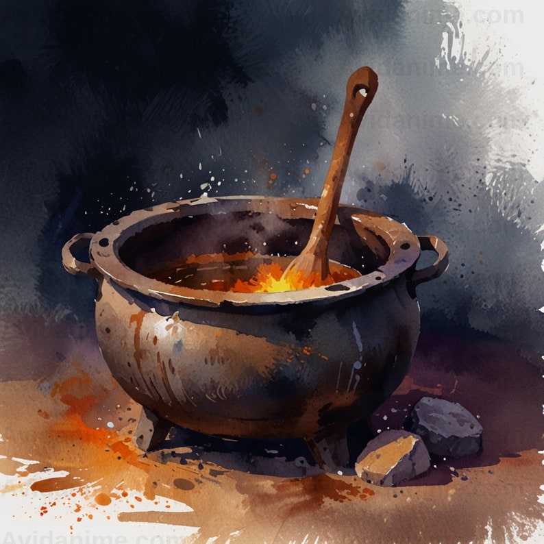 5 Cauldron Pack 3D Watercolor HD, Instant Download, Digital Image ...