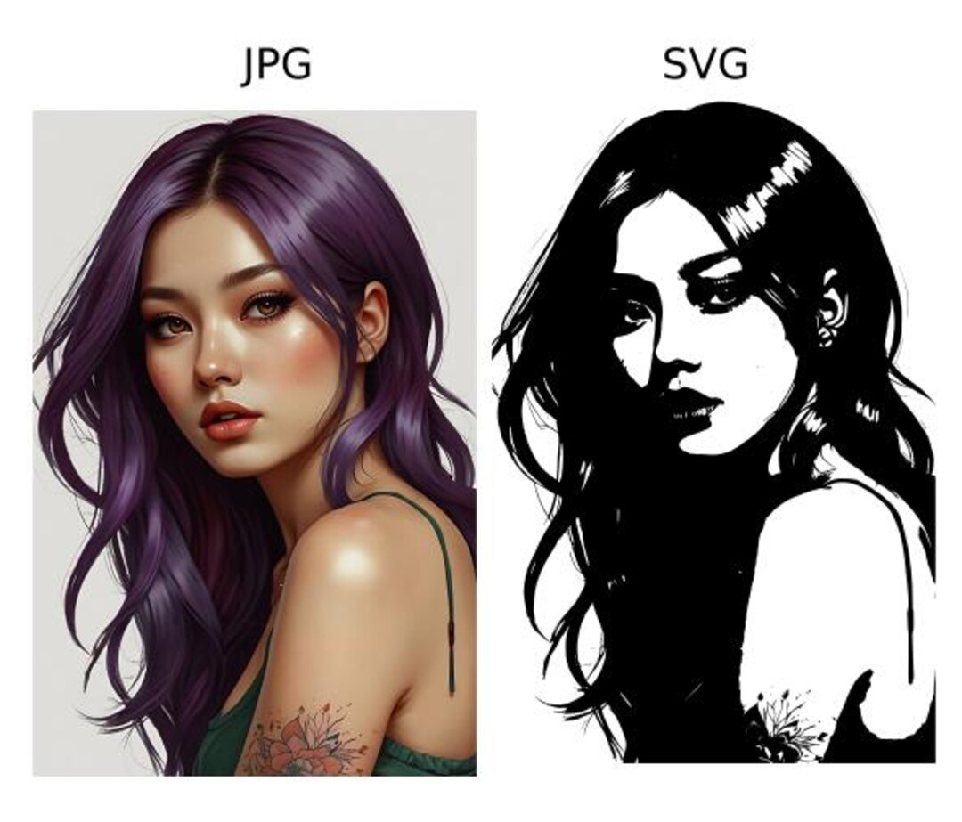 BEAUTIFUL ASIAN WOMAN, Realistic Style V19, Svg File, Jpg File ...