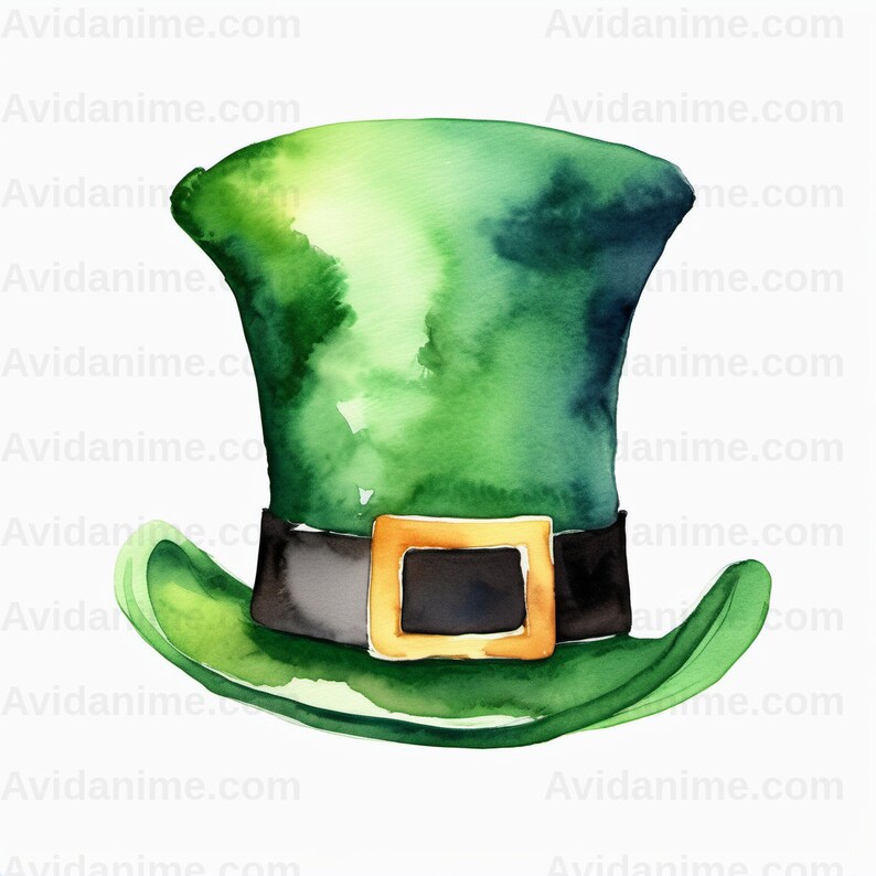 5 St. Patrick's Day Leprechaun Hat Pack - Classic Watercolor - HD ...