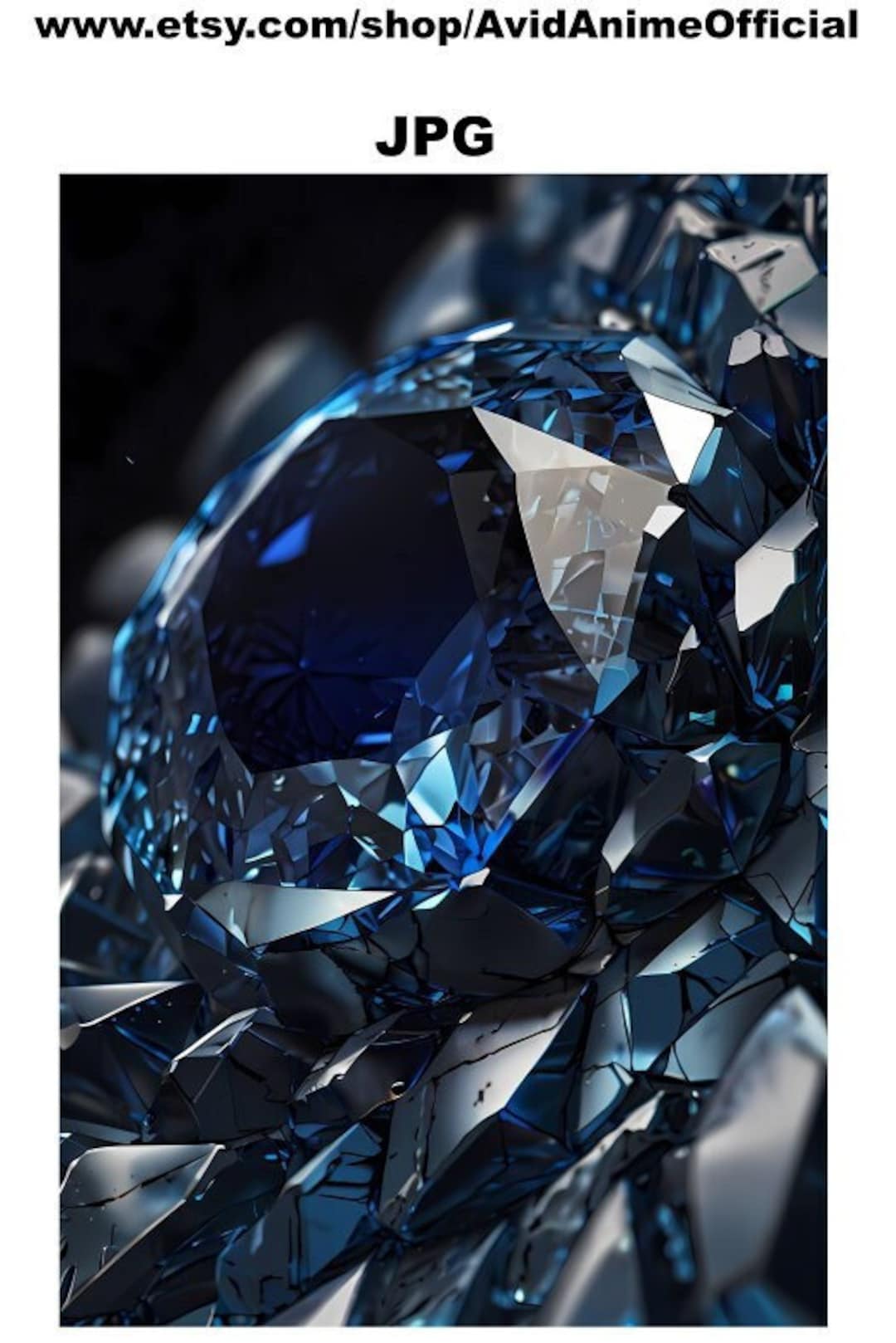 Sapphire Pattern - 3D Illustration - Printable, Wallpaper, Digital ...