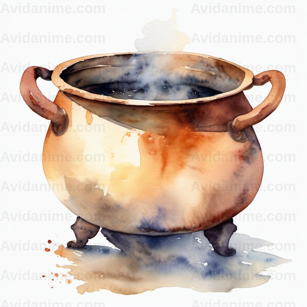 5 Cooking Pot Pack - 3D Watercolor - HD, Instant Download, Digital ...