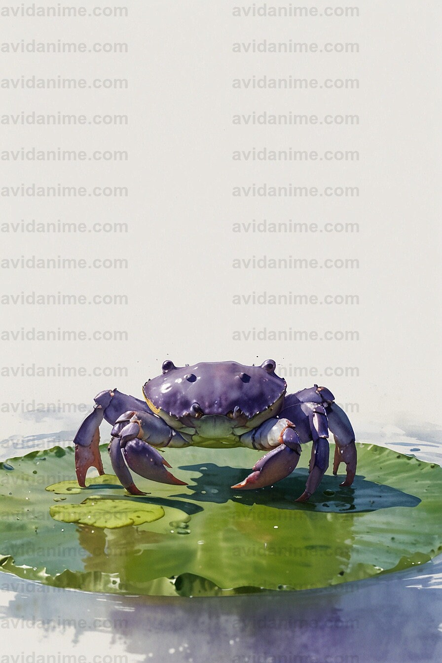 5 Purple Crab Pack 3D Watercolor Instant Download, Digital Image, Paper ...