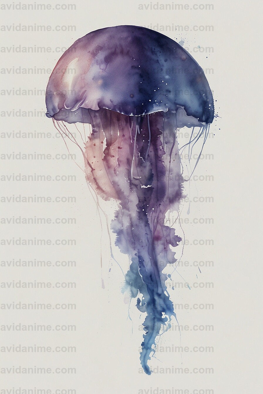 5 Jellyfish Pack - 3D Watercolor - Instant Download, Digital Image ...