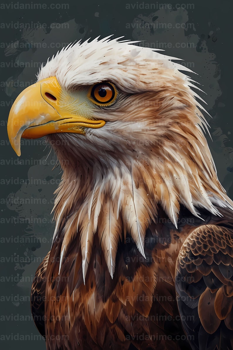 5 Eagle Pack - 3D Watercolor - Instant Download, Digital Image, Paper ...