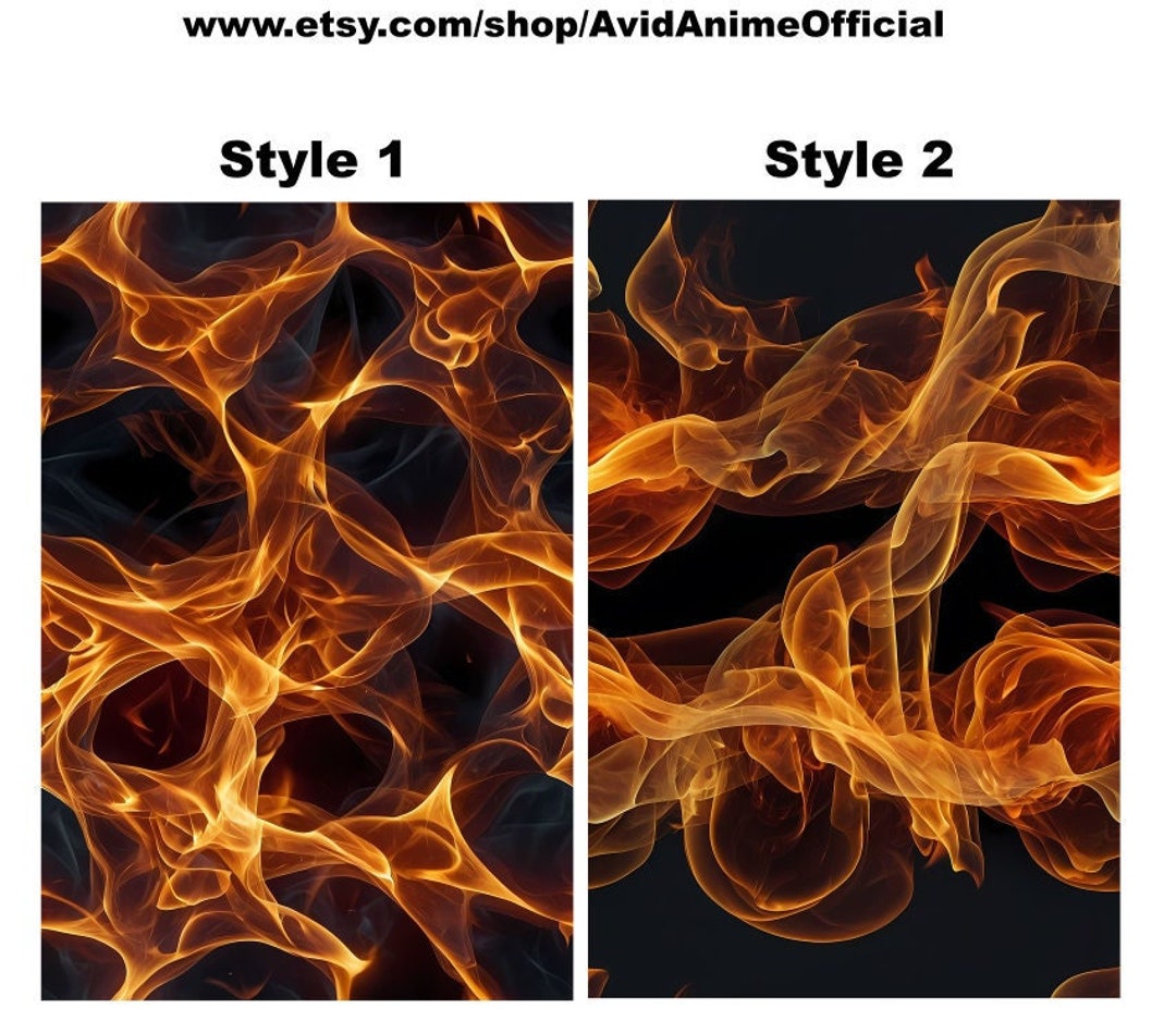 Orange - Realistic Fire Pattern - Seamless, Background, Digital Image ...