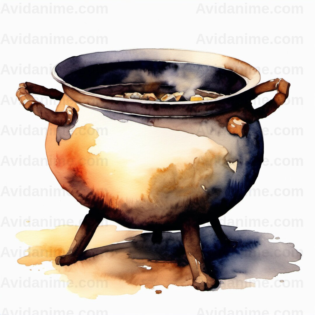 5 Cooking Pot Pack - 3D Watercolor - HD, Instant Download, Digital ...