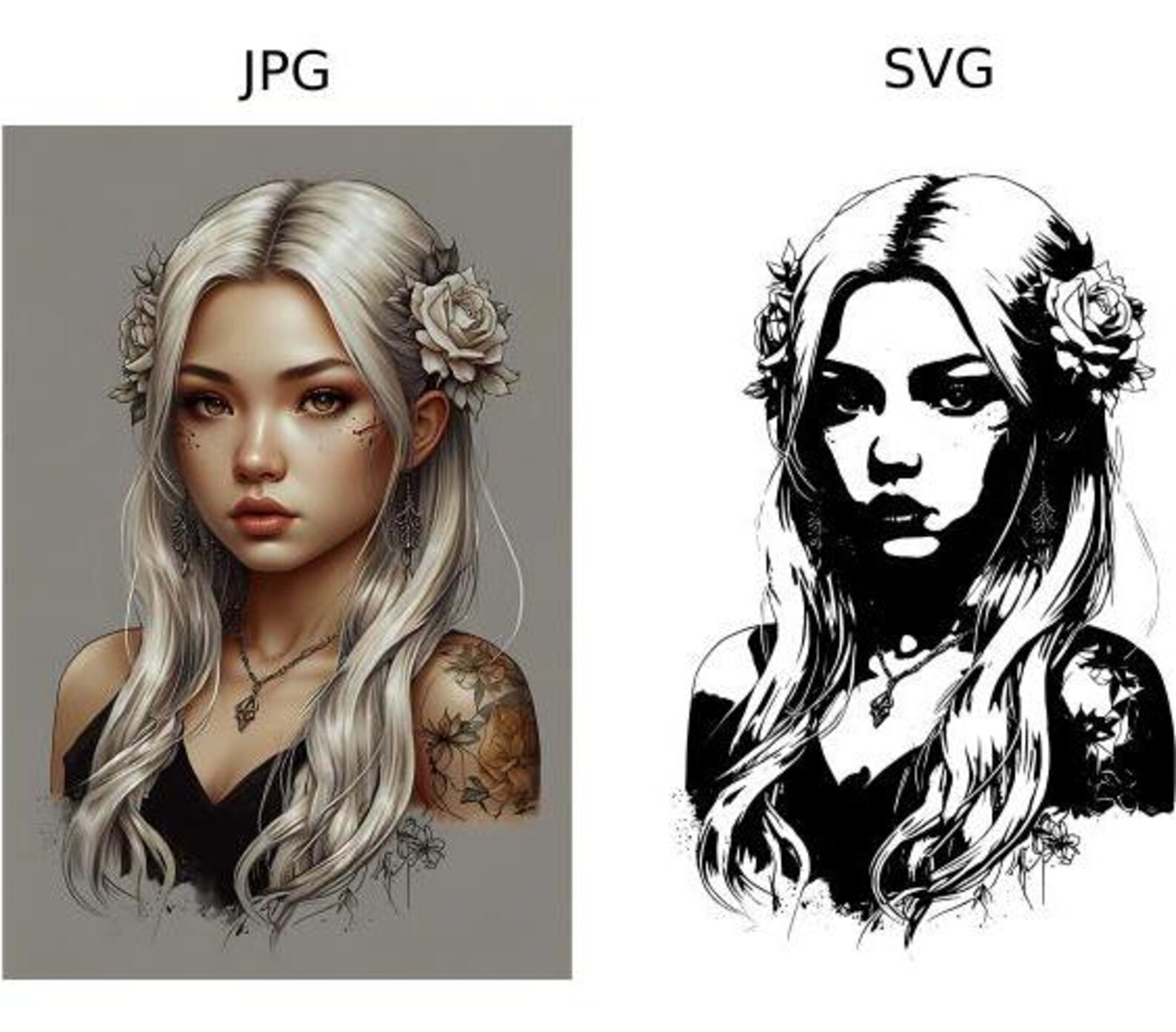 BEAUTIFUL ASIAN WOMAN, Realistic Style V10, Svg File, Jpg File ...