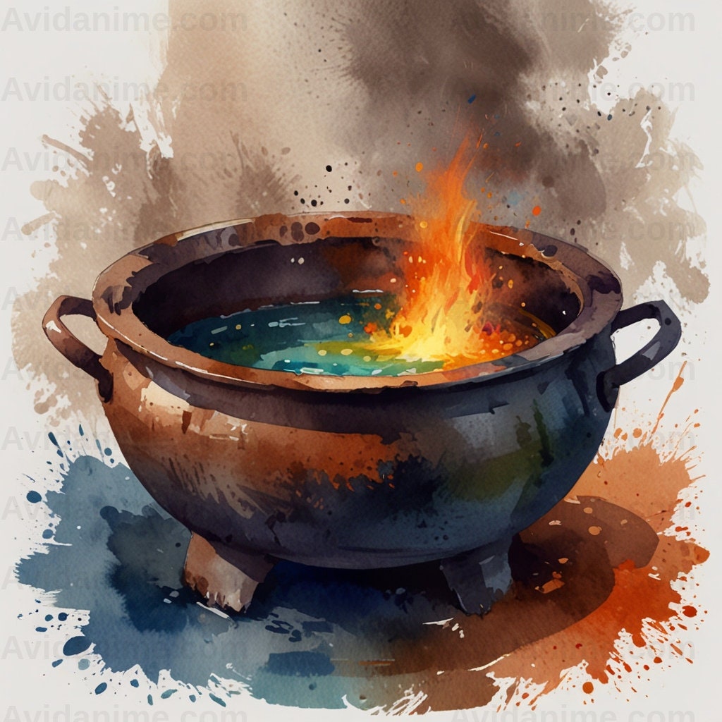5 Cauldron Pack 3D Watercolor HD, Instant Download, Digital Image ...