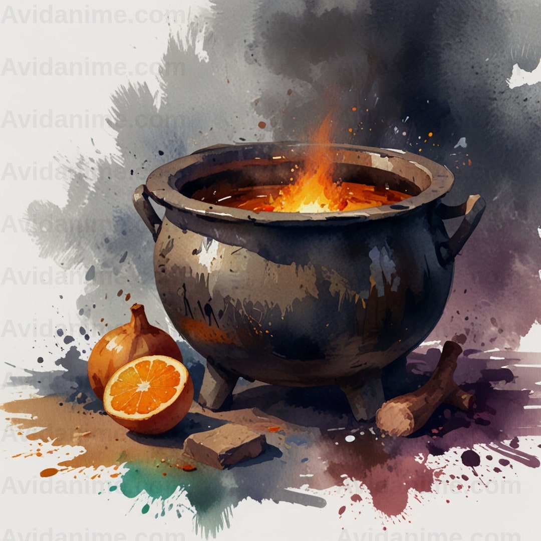 5 Cauldron Pack - 3D Watercolor - HD, Instant Download, Digital Image ...