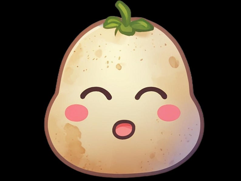 5 Potato Pack - Kawaii Cute Emotes - Instant Download, Emoticons ...