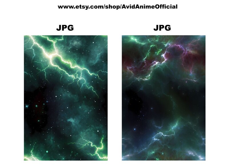 Black + Green - Lightning Galaxy Pattern - Seamless, Background ...