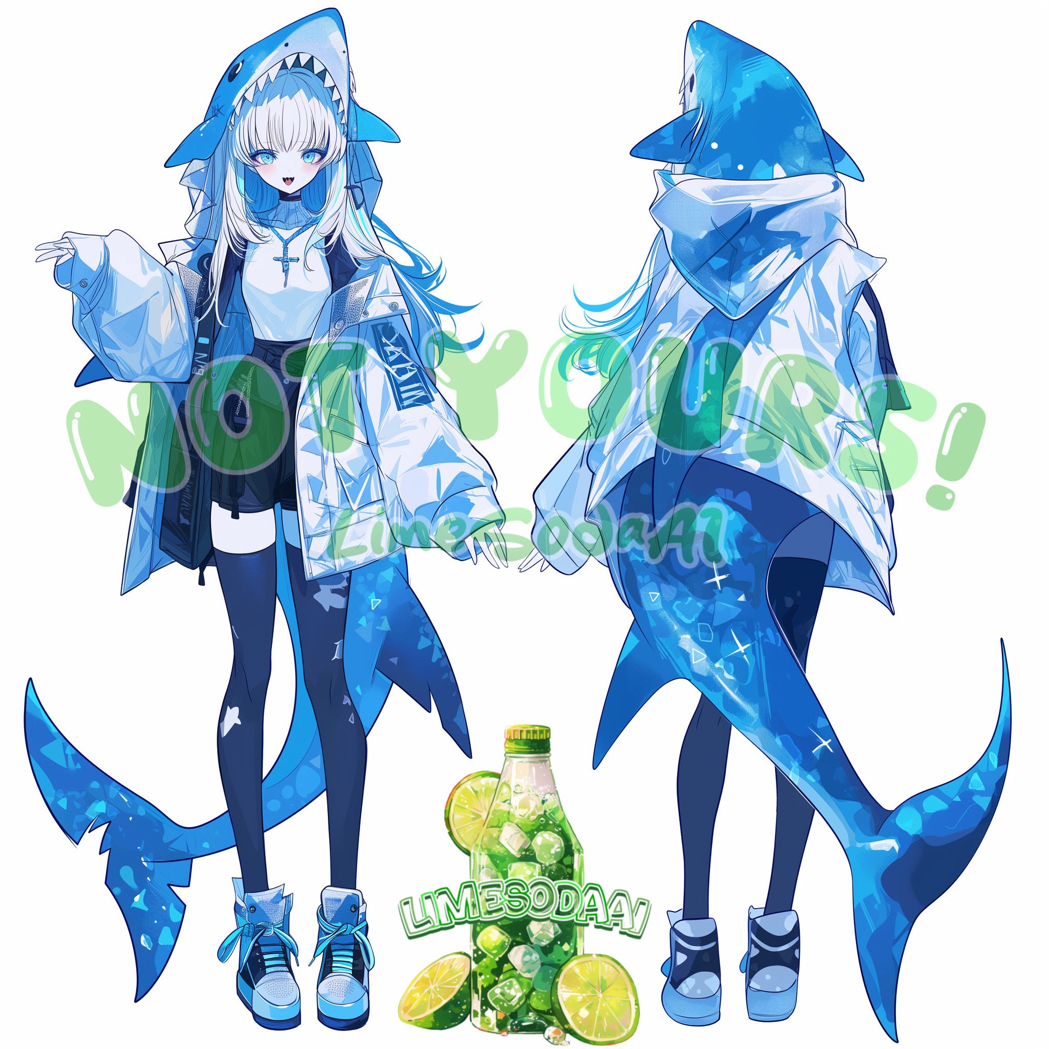 ONLY 5 Shark Girl mia Adoptable OC for Roleplay, Mascot, Etc. - Etsy