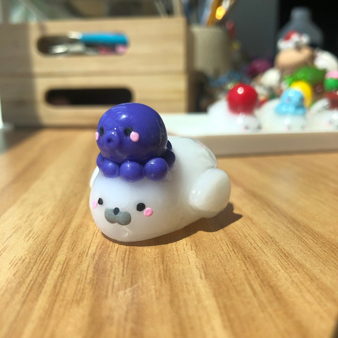 Bubbles the Seal - Octopus Edition | Handmade Polymer Clay Collectible ...