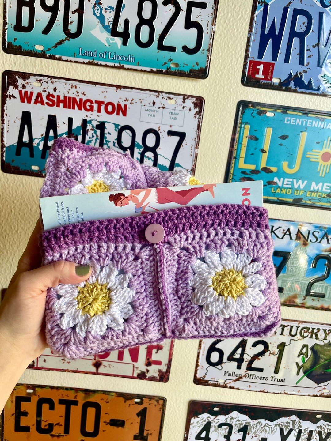 Daisy Book Cover Crotchet . Book Cover . Crotchet Daisy - Etsy