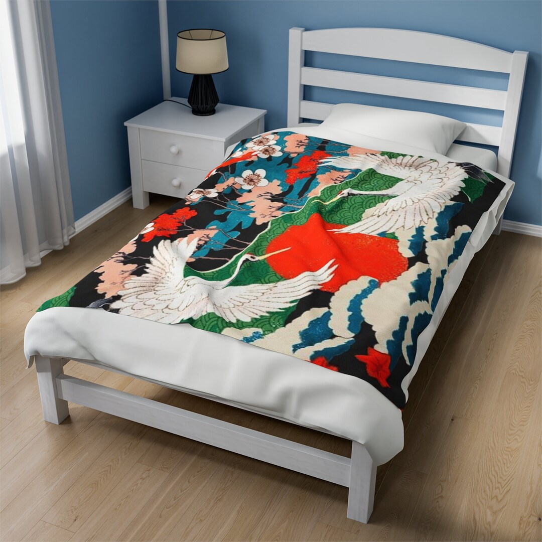 Traditional Japanese Design Soft Blanket 日本の伝統的なデザインのソフトブランケット - Etsy