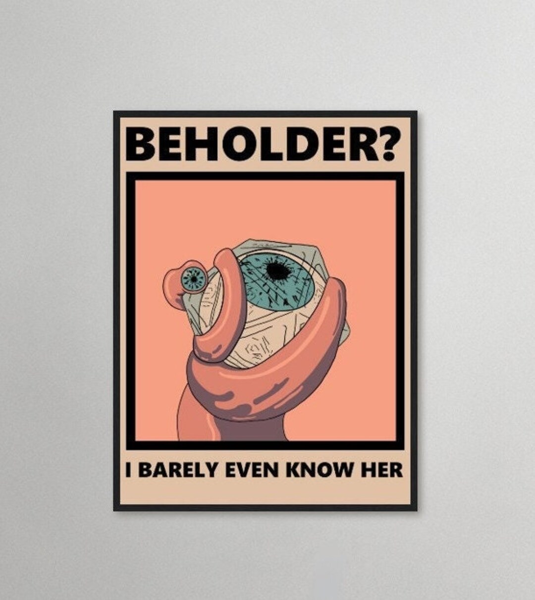 Vintage Wall Art High Quality Beholder Dnd Poster Funny Dungeons and ...
