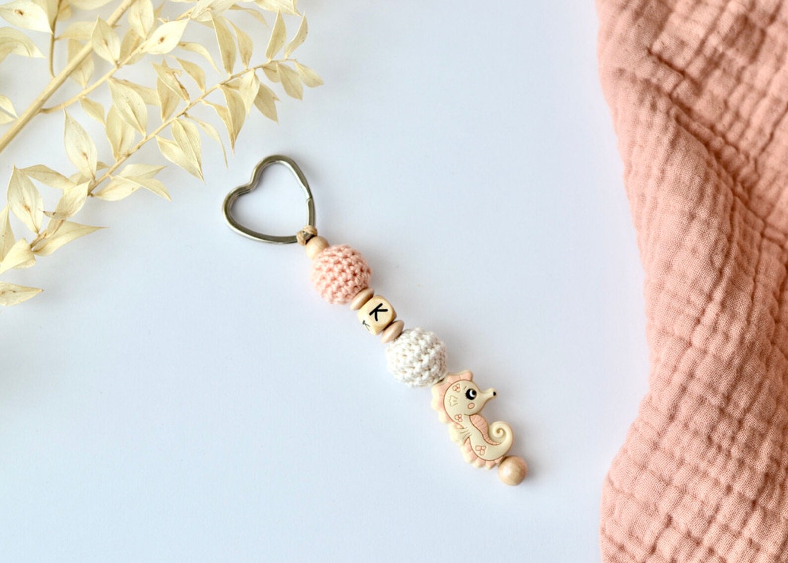 Keychain, Different Colors Possible, Keychain Made of Wood and Silicone ...