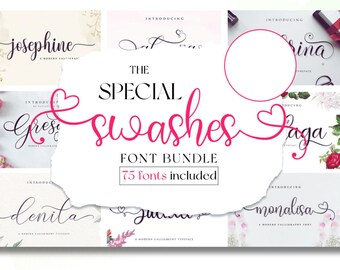 Big Font Bundle, Wedding Font, Cricut Font, Procreate Font, Commercial ...