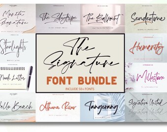 Big Font Bundle, Wedding Font, Cricut Font, Procreate Font, Commercial Use - Etsy