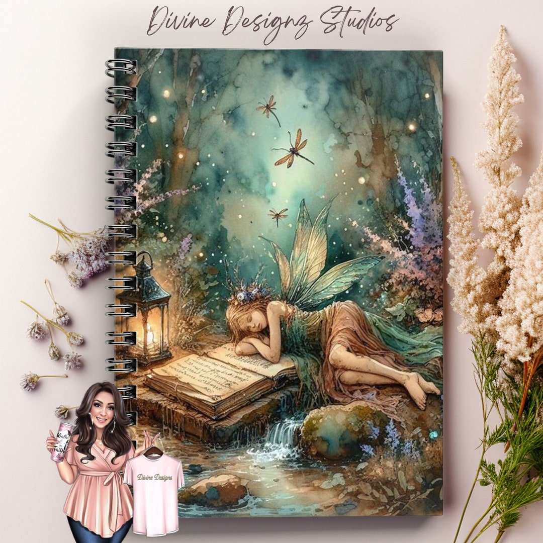 Spiral Bound Notebook, Woodland Fairy Journal, Whimsical Notebook ...