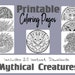 Mythical Creatures Coloring Pages, Griffins, Phoenix, Loch Ness ...