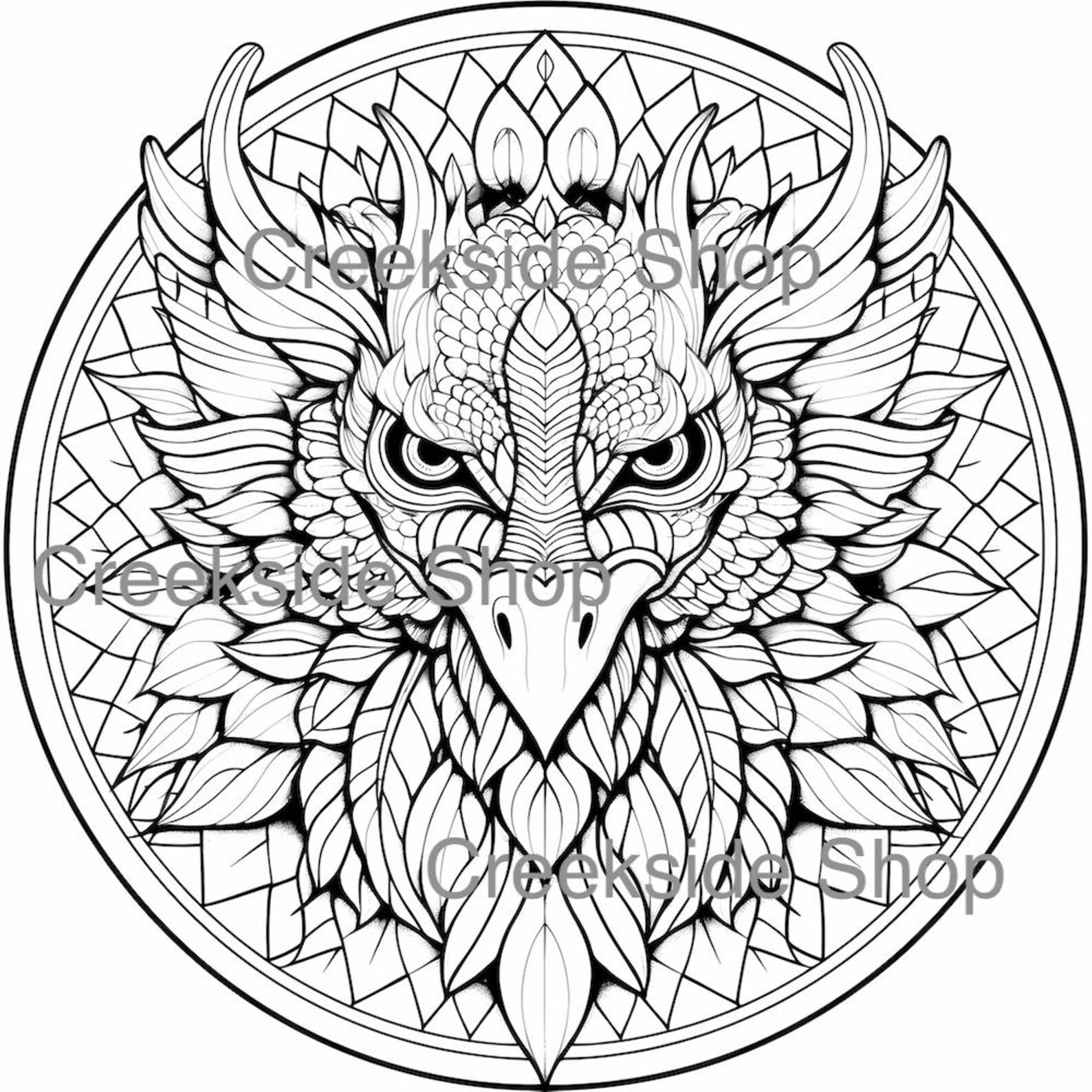 Mythical Creatures Coloring Pages, Griffins, Phoenix, Loch Ness ...