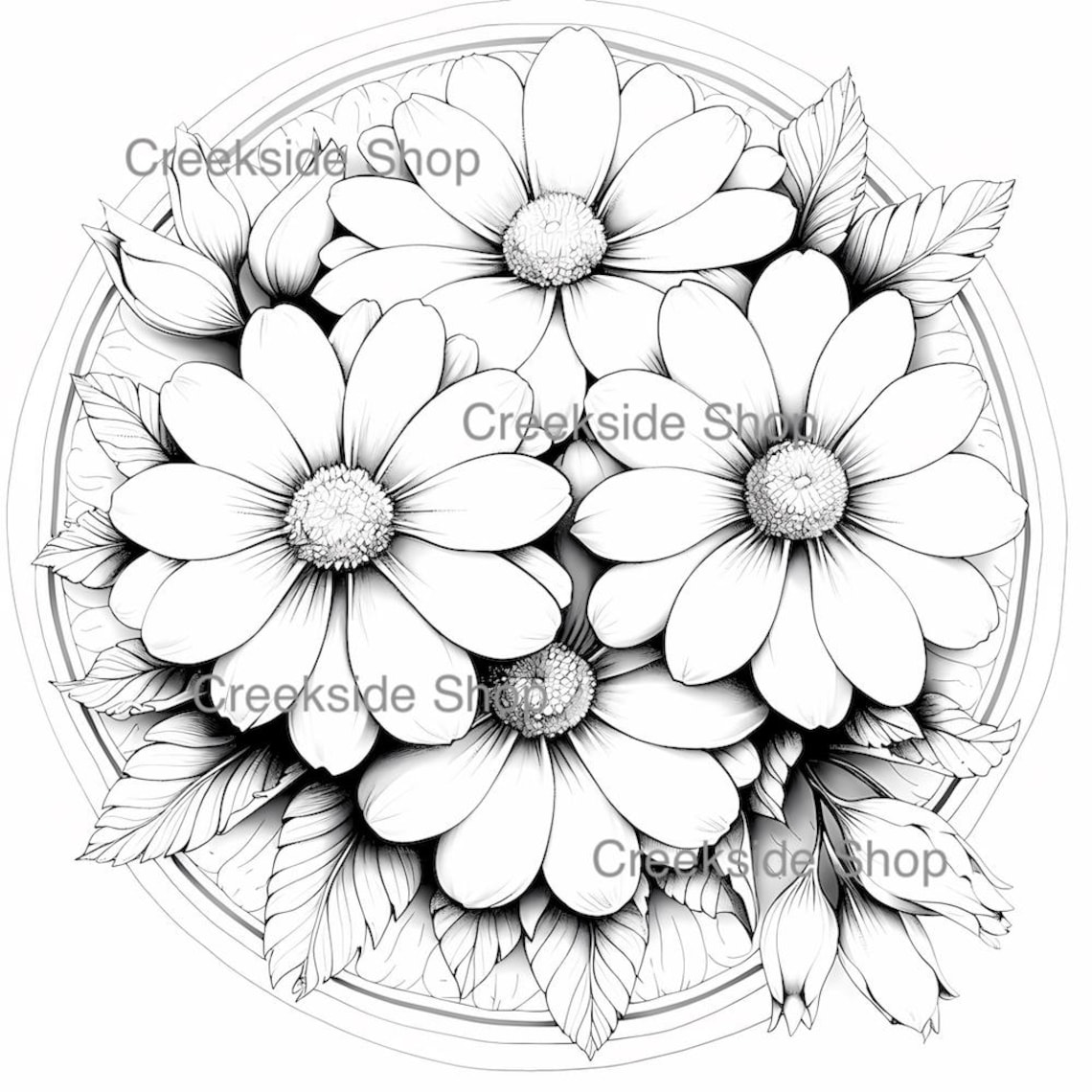 Flower Mandalas Coloring Pages, Digital, Printable, Adult or Kids ...