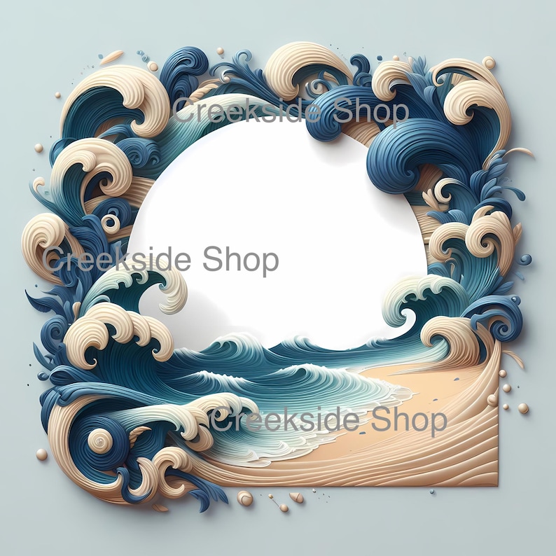Beaches and Waves Craft Paper, Printable, Scrapbook and Junk Journal ...