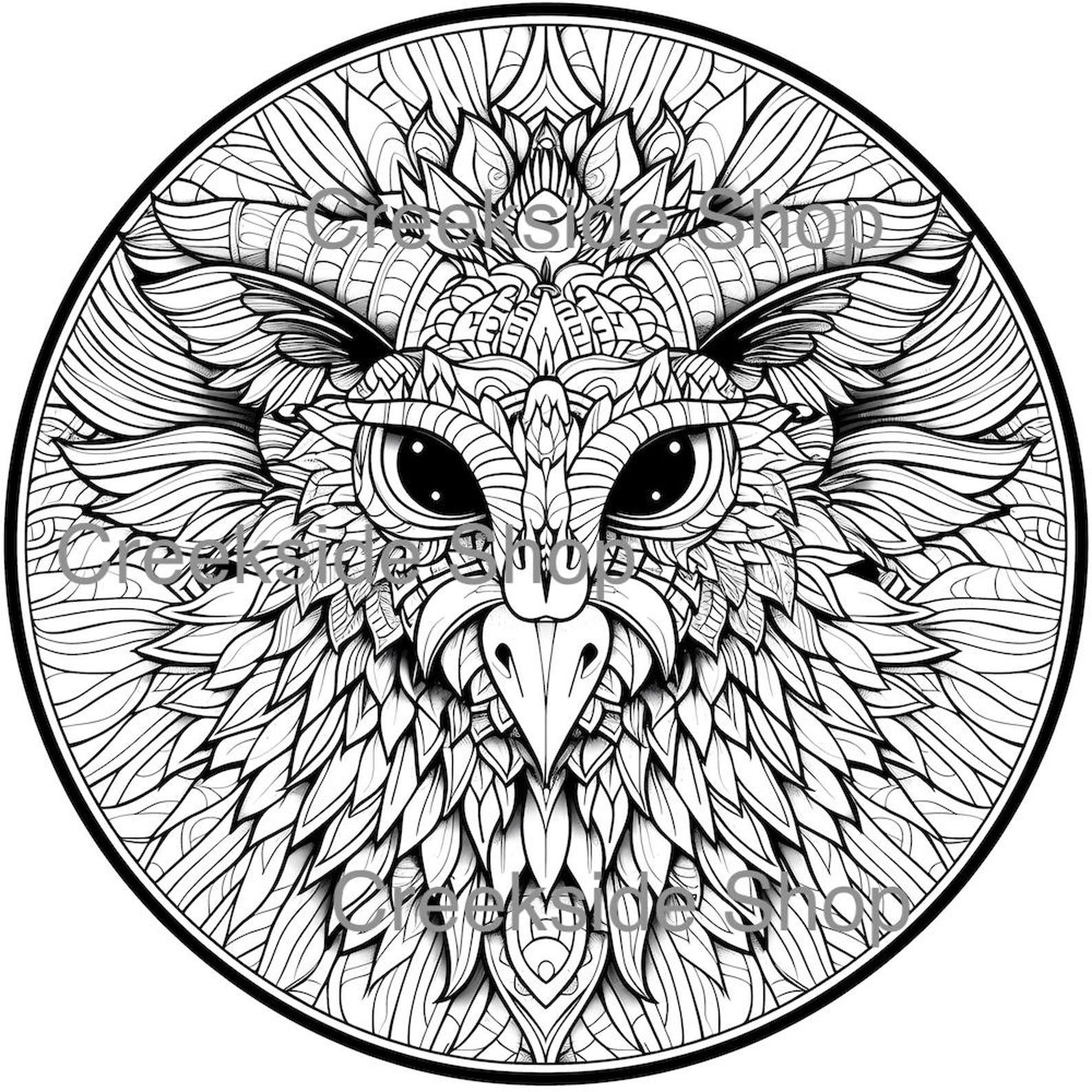Mythical Creatures Coloring Pages, Griffins, Phoenix, Loch Ness ...