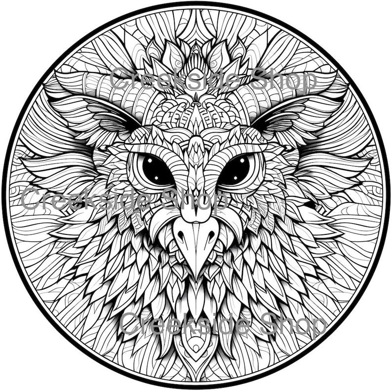 Mythical Creatures Coloring Pages, Griffins, Phoenix, Loch Ness ...