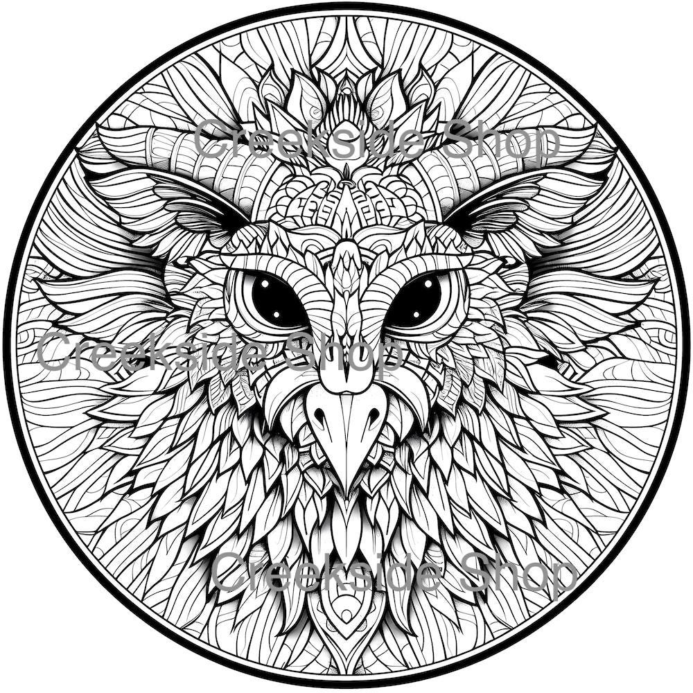 Mythical Creatures Coloring Pages, Griffins, Phoenix, Loch Ness ...