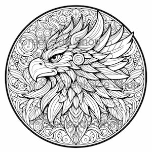 Mythical Creatures Coloring Pages, Griffins, Phoenix, Loch Ness ...