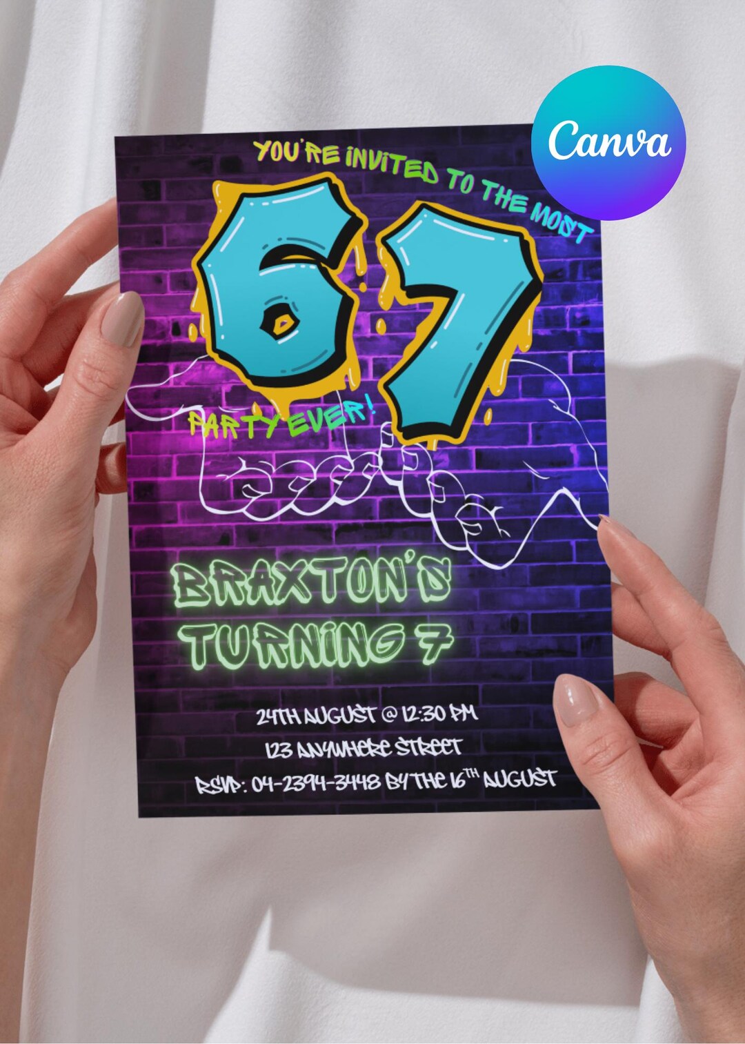 Six Seven Digital Invitation - Etsy