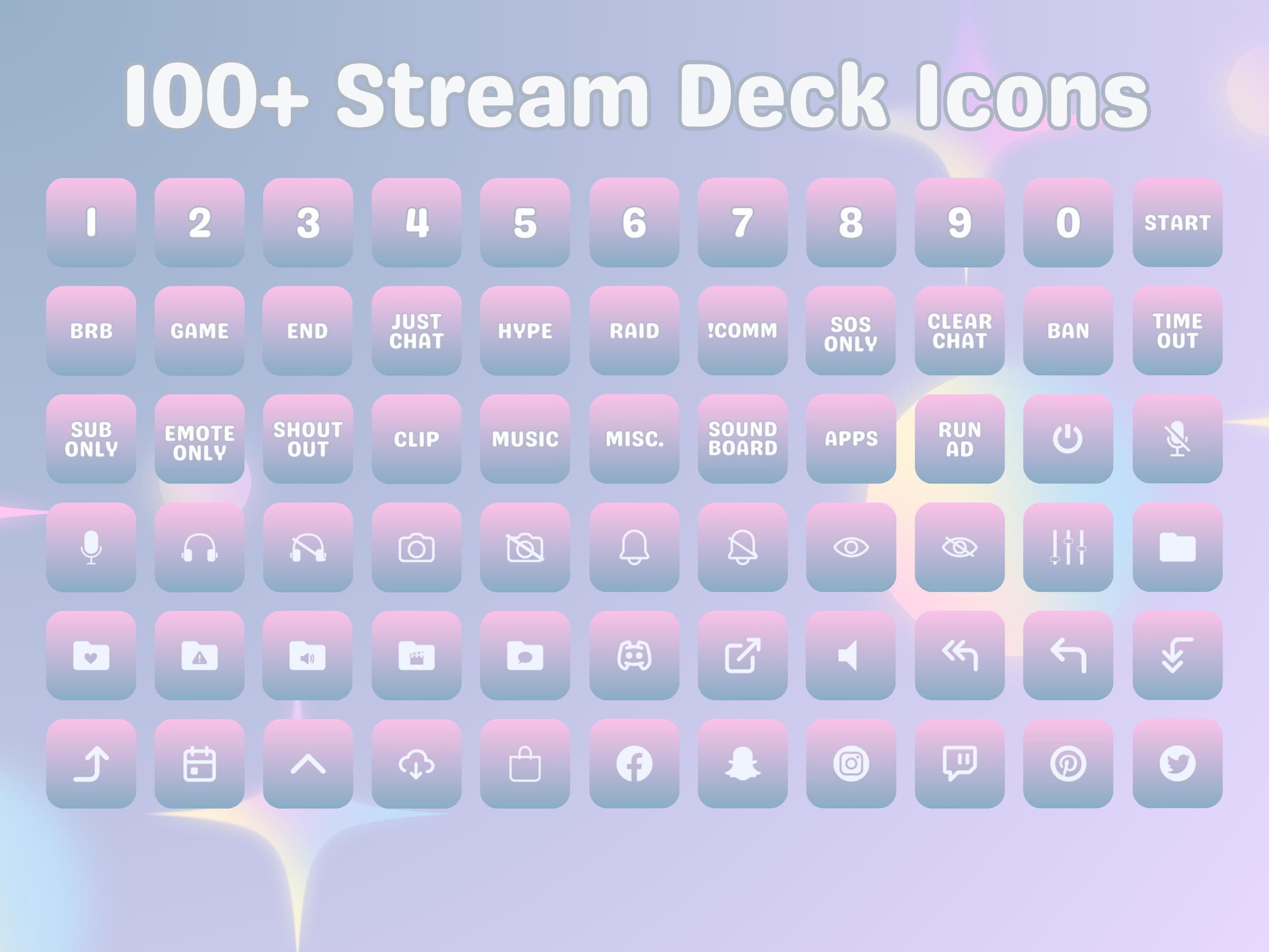 Cute Dreamy Stream Deck Icons Set| 100+ Icon Pack for El Gato Stream ...