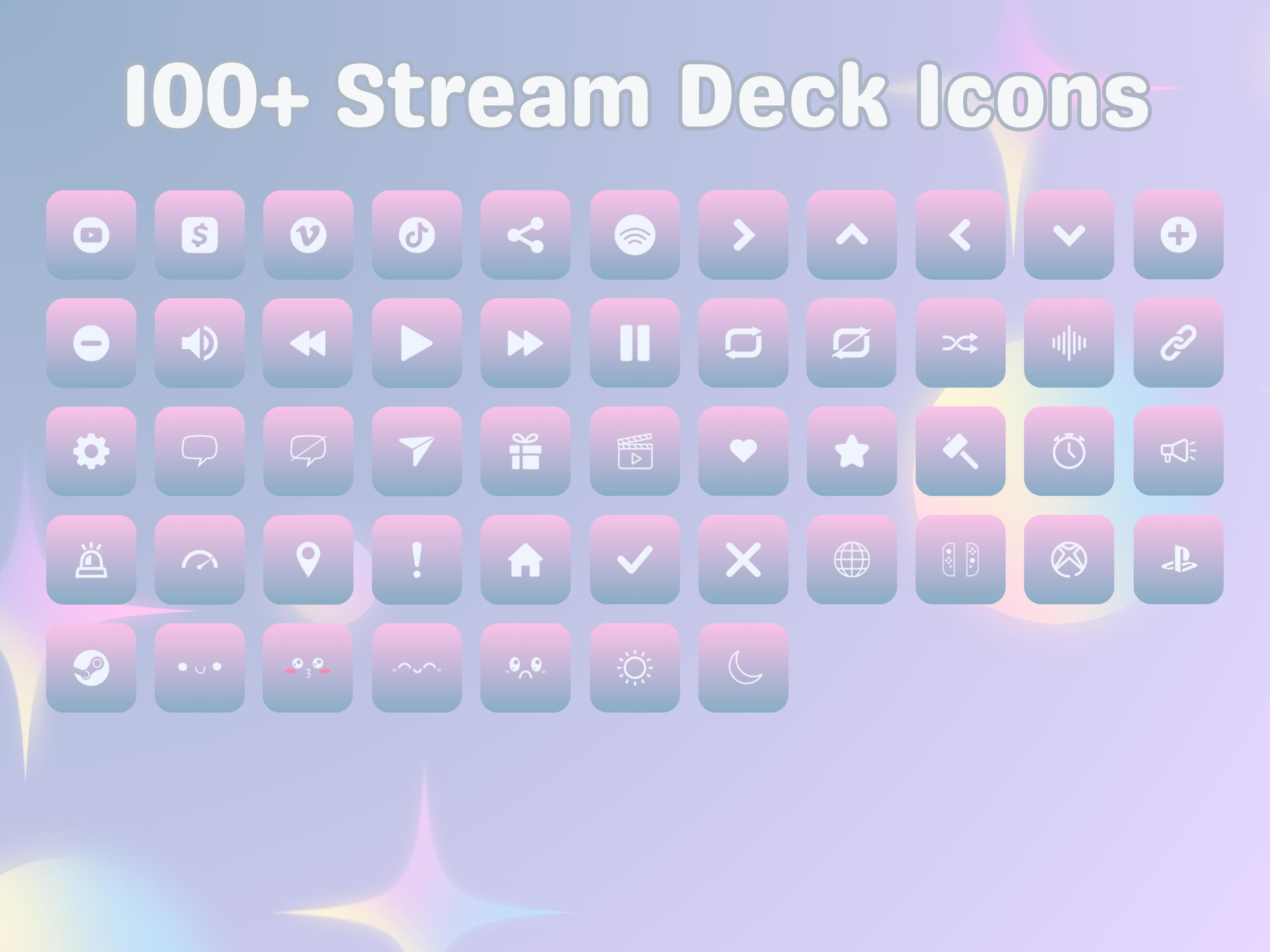 Cute Dreamy Stream Deck Icons Set| 100+ Icon Pack for El Gato Stream ...