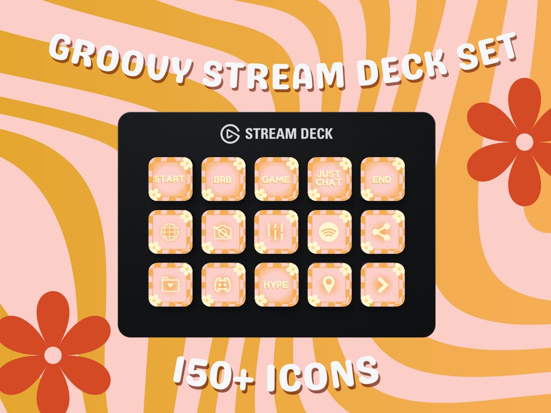 Groovy Retro Stream Deck Icons Set| 150+ Icon Pack for El Gato Stream ...