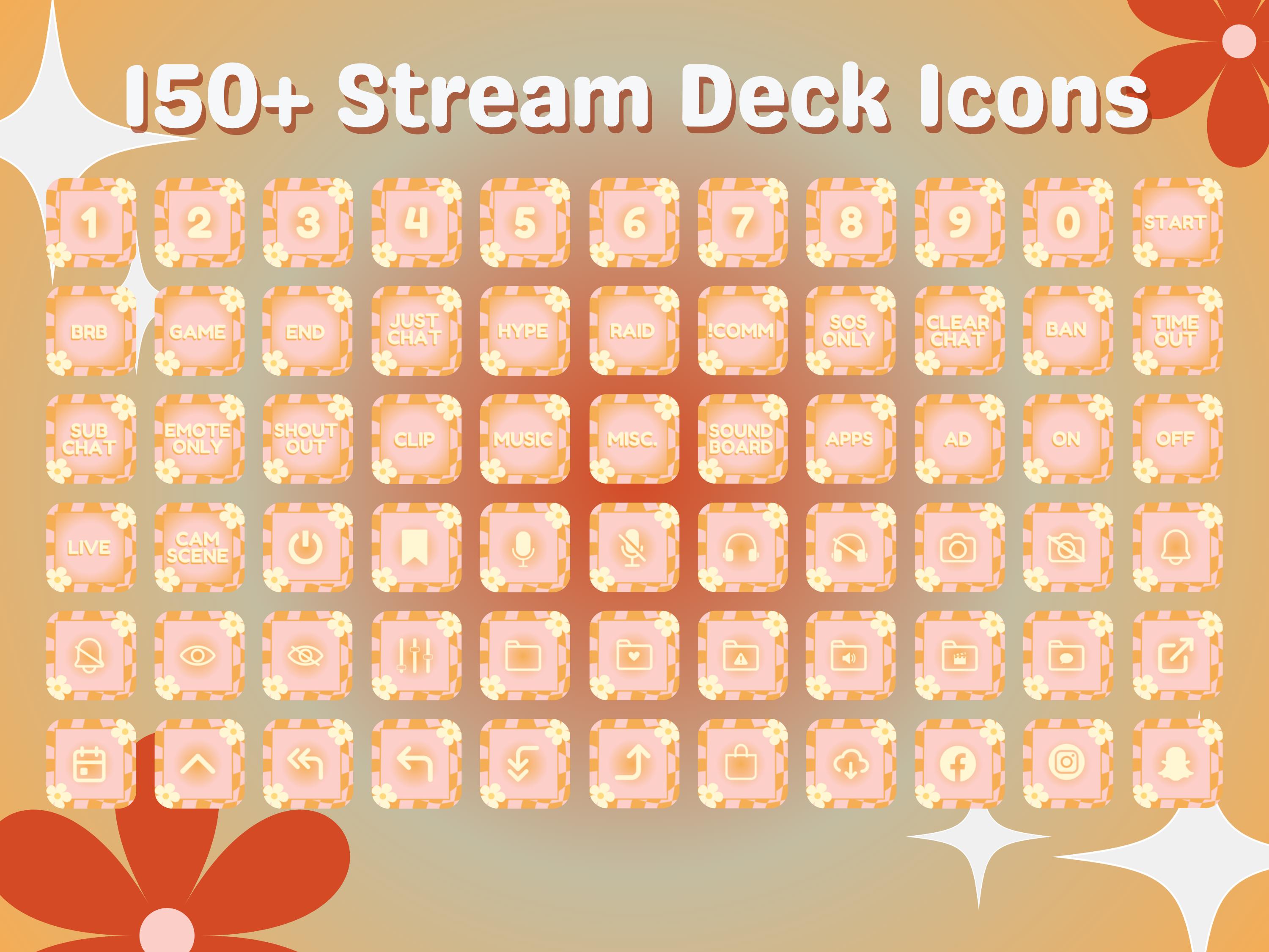 Groovy Retro Stream Deck Icons Set| 150+ Icon Pack for El Gato Stream ...