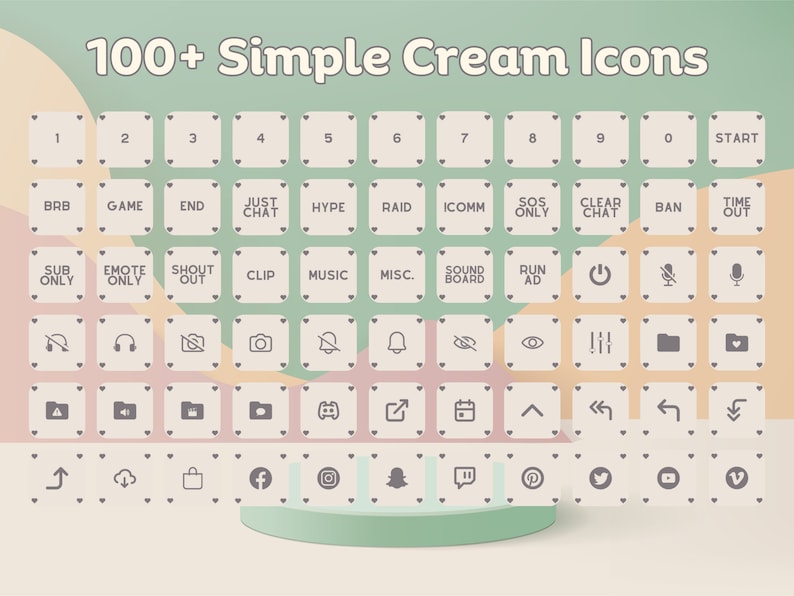 Minimalist Cute Stream Deck Icons Set| 100+ Icon Pack for El Gato ...
