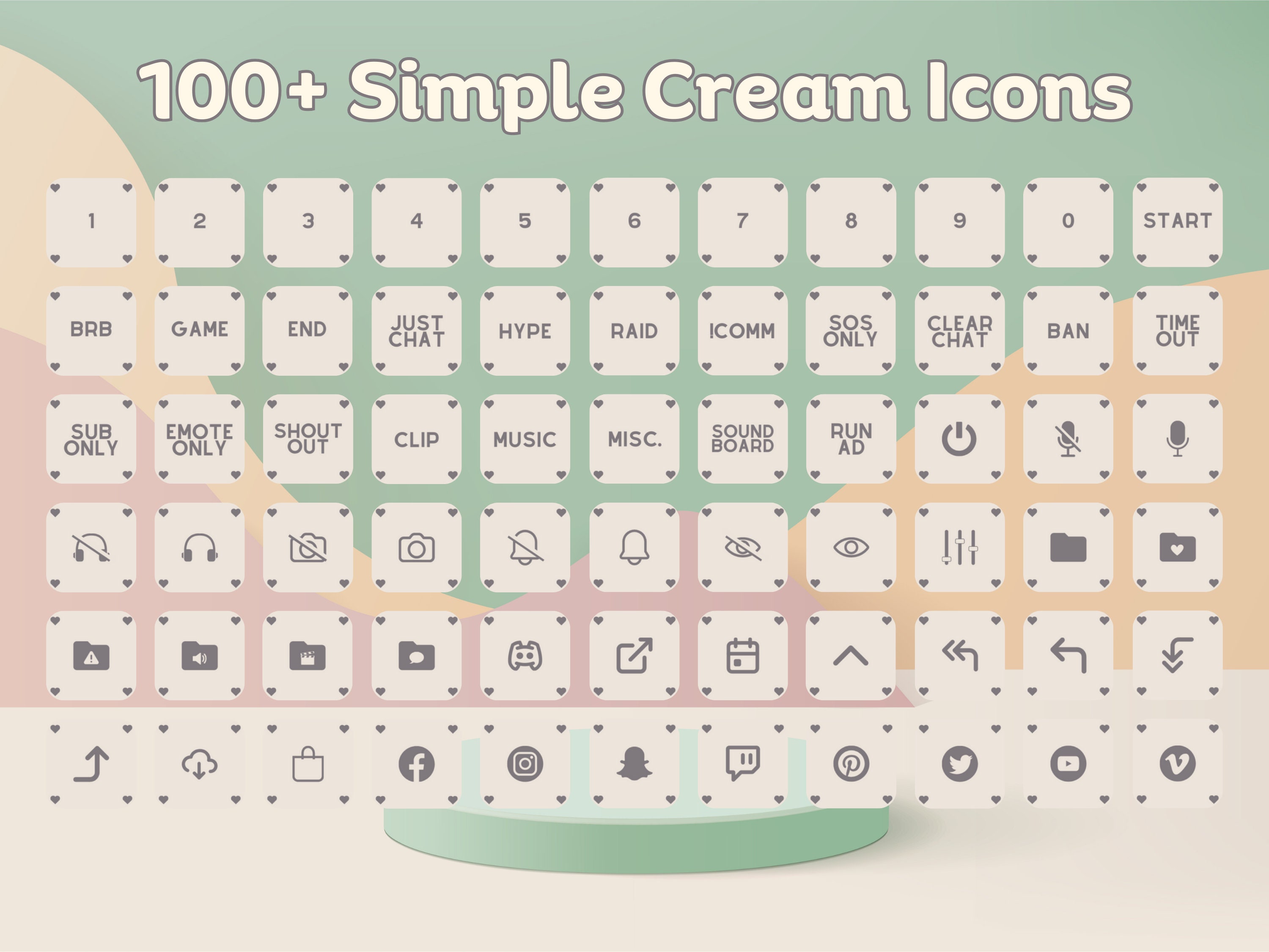 Minimalist Cute Stream Deck Icons Set| 100+ Icon Pack for El Gato ...