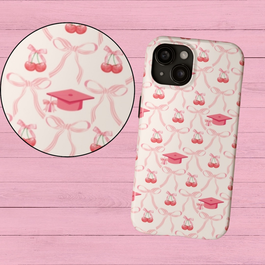 Coquette-themed iPhone Case With Graduation Caps Perfect Graduation ...