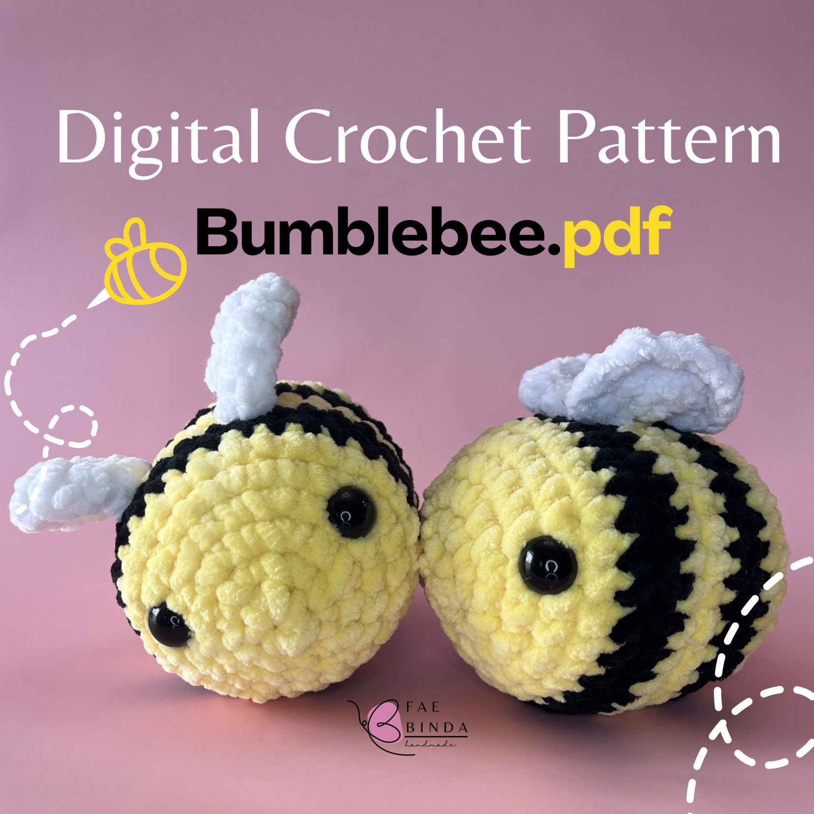 Bumblebee Crochet Pattern Low Sew | Bee Pattern | Plushie | Amigurumi ...