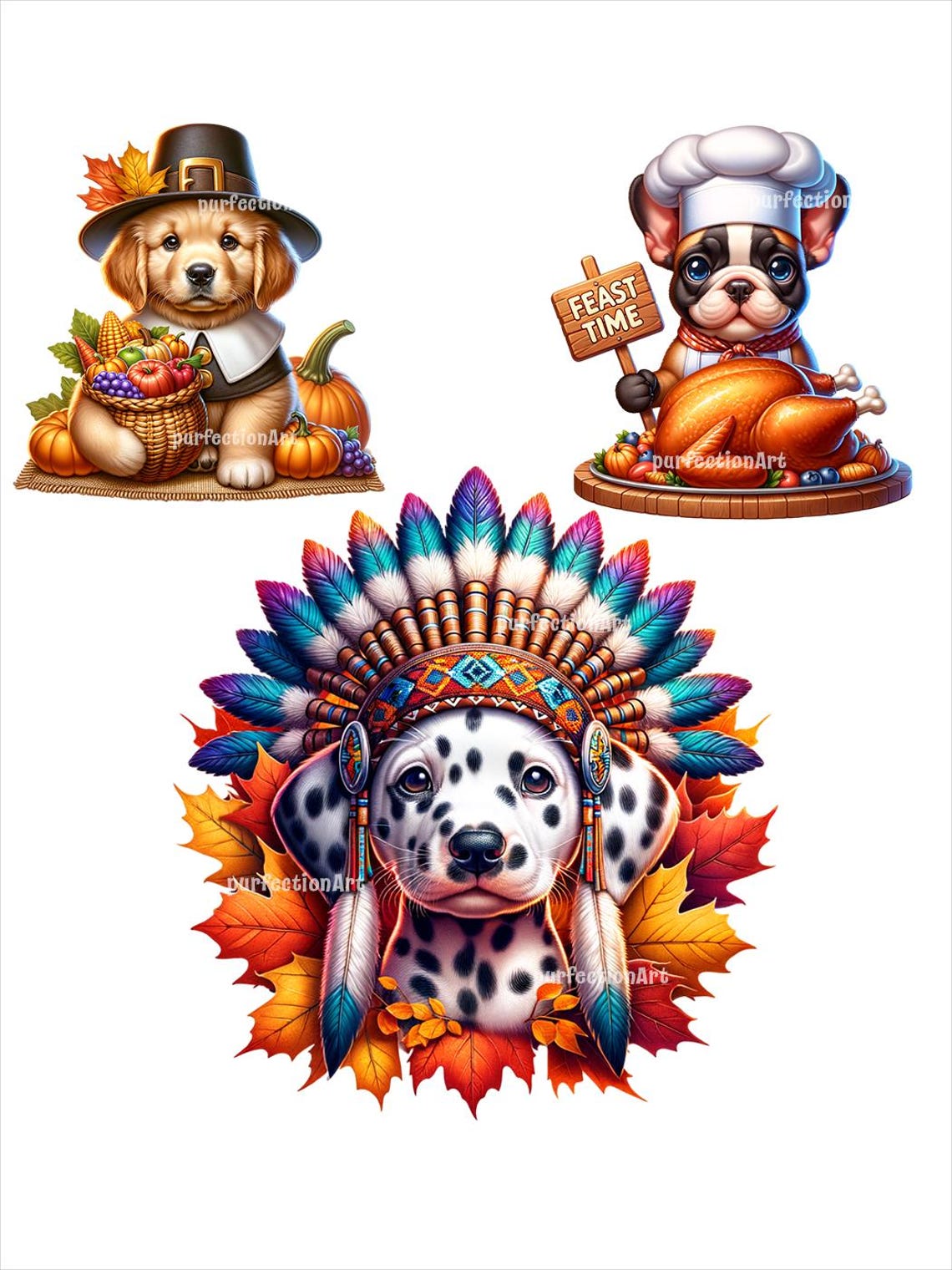 Dogsgiving Clipart Bundle: 20 Beautiful Thanksgiving-themed Dog PNG ...